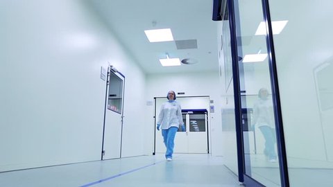 Automatic Door Opening Chemical Laboratory Stock Footage Video (100% ...