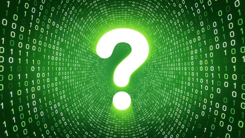 white question mark icon form binary Stock Footage Video (100% Royalty ...