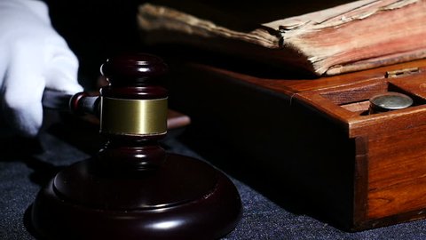 Slow Motion Judge Hitting Gavel Hits Stock Footage Video (100% Royalty ...