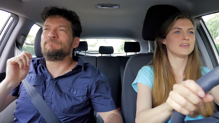 beautiful couple driving car smiling happy Stock Footage Video (100% ...