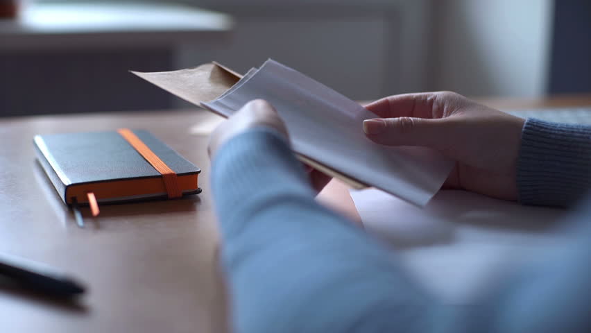 Young Woman Writing a Letter. Stock Footage Video (100% Royalty-free ...