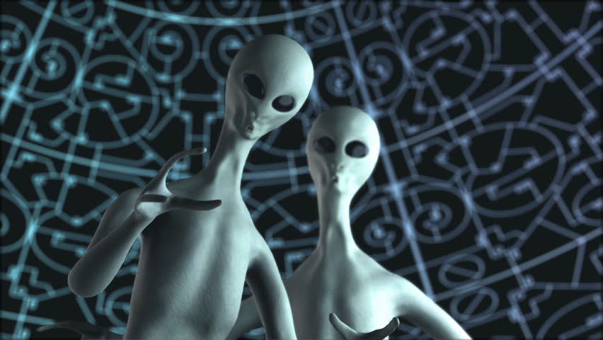 two aliens on sci-fi background Stock Footage Video (100% Royalty-free ...