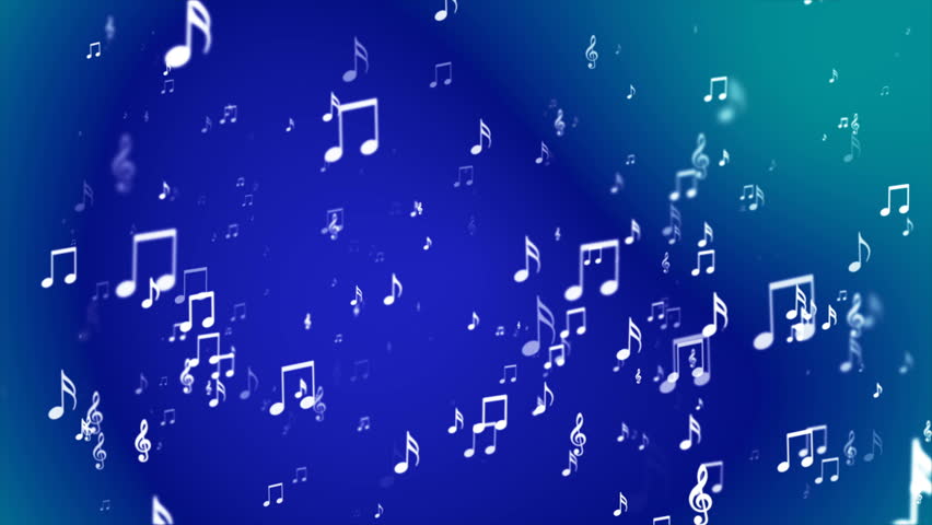 broadcast rising music notes cyan blue Stock Footage Video (100% ...