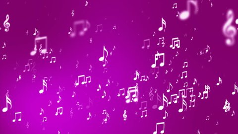 Broadcast Rising Music Notes Magenta Events Stock Footage Video (100% ...