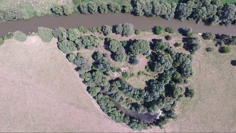 Aerial View Ipoly River Between Hungary Stock Footage Video (100% ...