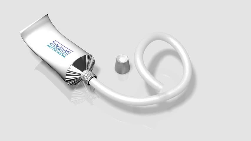 Toothpaste Squeeze Animation (hd). Rendered Stock Footage Video (100% ...