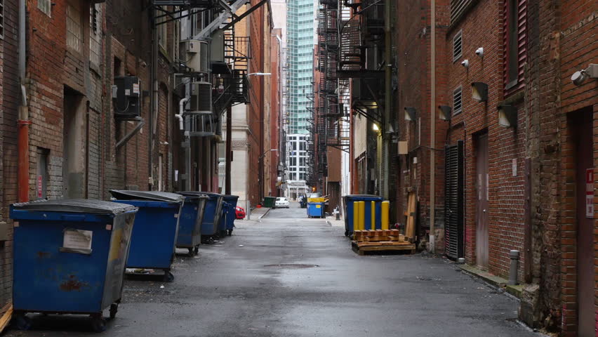 daytime overcast establishing shot empty alley Stock Footage Video (100 ...