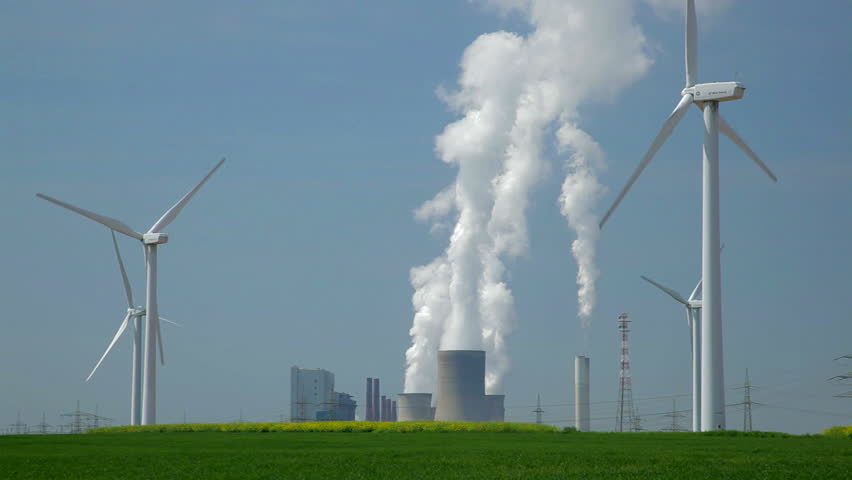 air pollution against alternative energy power Stock Footage Video (100 ...