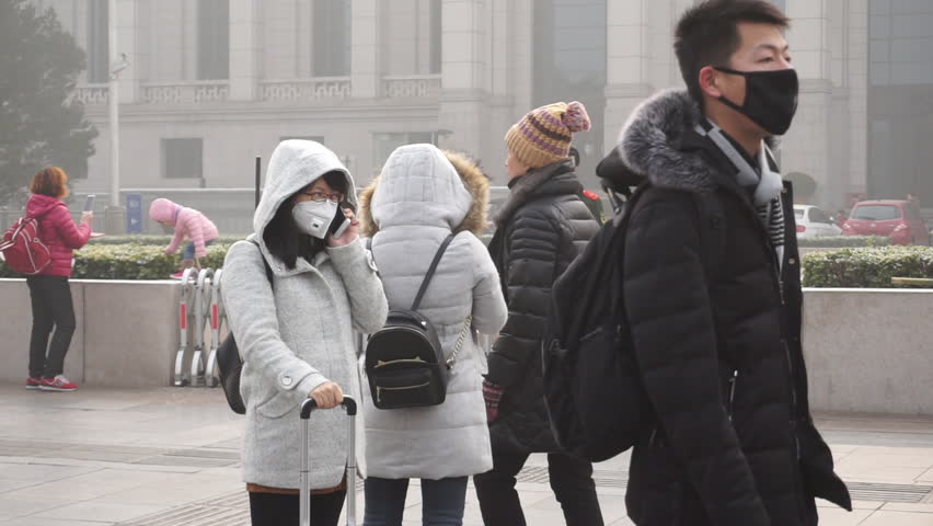 jan girls heavy haze wearing mask Stock Footage Video (100% Royalty ...