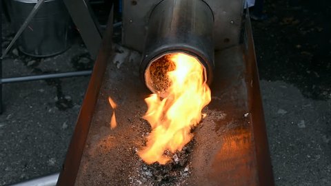 Methane Fire Heater Closeup Industrial Stove Stock Footage Video (100% ...