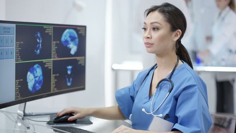 4k Portrait Smiling Doctor Modern Clinic Stock Footage Video (100% ...