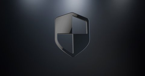 Animated Defend Shield Black 3d Icon Stock Footage Video (100% Royalty ...