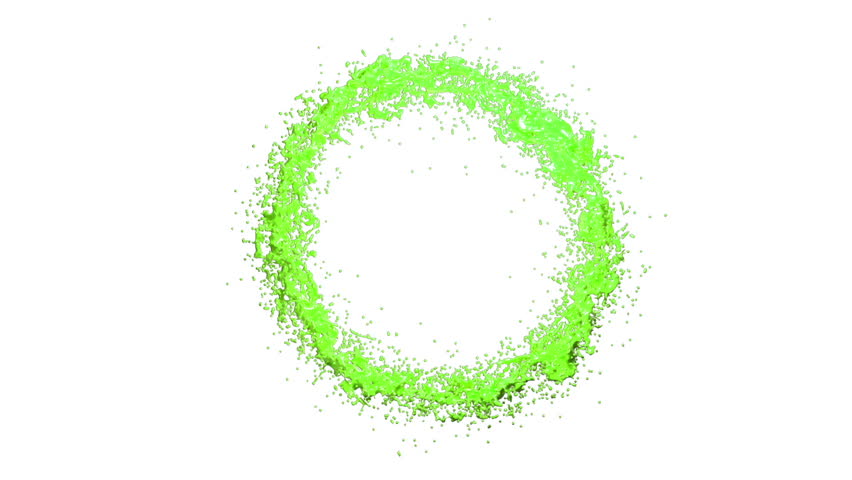 green paint forming circle on clear Stock Footage Video (100% Royalty ...