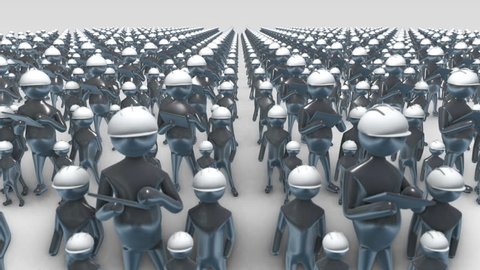 Crowd Businessmen 3d Animation Seamless Loop Stock Footage Video (100% ...