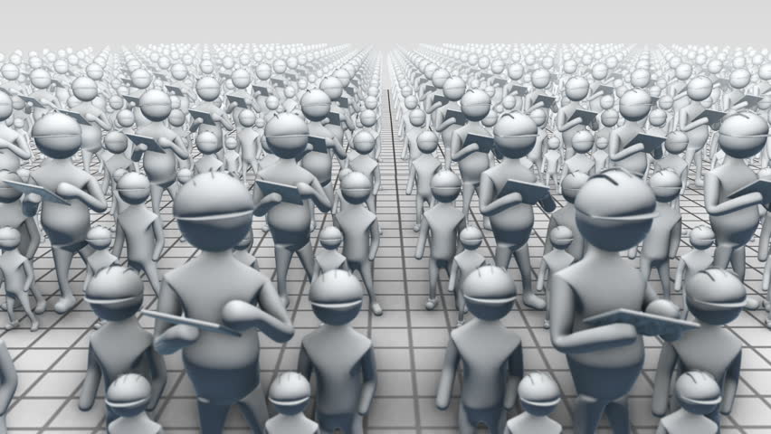 crowd businessmen 3d animation seamless loop Stock Footage Video (100% ...