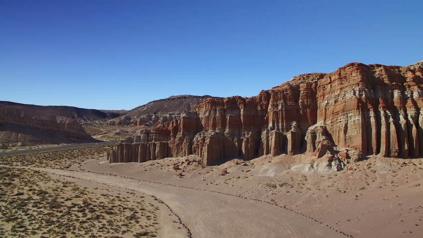 Red Cliff Aerial 17 Mojave Stock Footage Video (100% Royalty-free ...