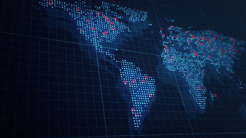 Abstract Animation World Map Digital Screen Stock Footage Video (100% ...
