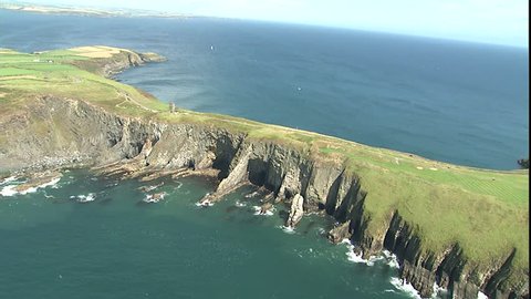 Aerial Narrow Spit Castle Entrance Old Stock Footage Video (100% ...