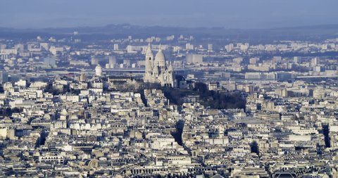 Aerial Tilt Time Lapse View Montmartre Stock Footage Video (100% ...