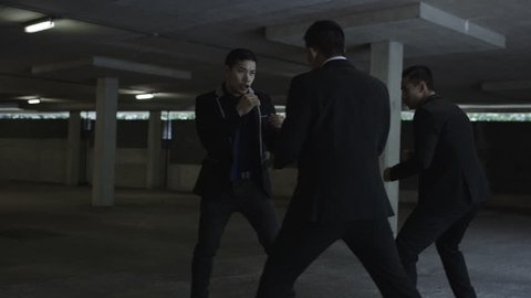 4k Asian Gangster Fighting Parking Members Stock Footage Video (100% ...