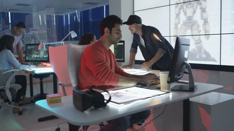 4k Young Creative Computer Game Designer Stock Footage Video (100% ...