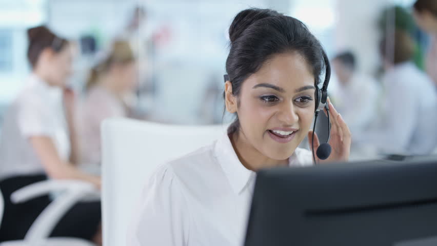 4k Cheerful Customer Service Team Stock Footage Video (100% Royalty ...