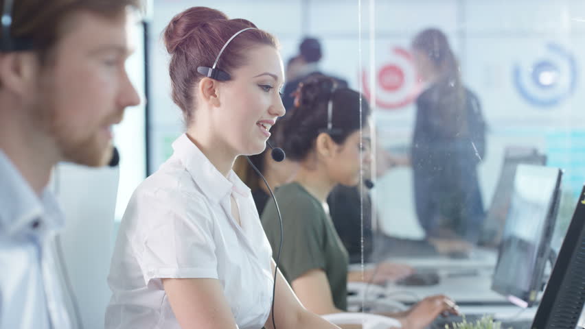 4k Portrait Smiling Customer Service Stock Footage Video (100% Royalty ...