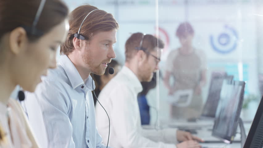 4k Friendly Customer Service Operators Stock Footage Video (100% ...