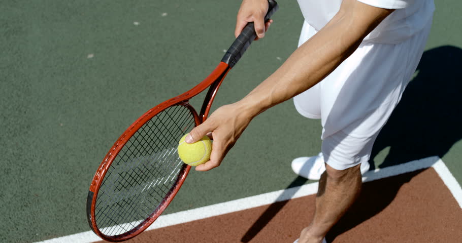 4k Tennis Player Throwing Ball Stock Footage Video (100% Royalty-free ...