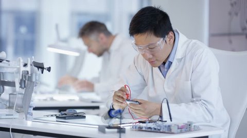 Engineering Students Working Lab Student Adjusting Stock Photo (Edit ...
