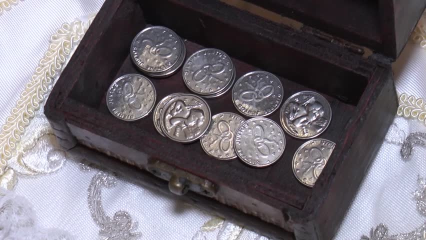 1 Arras coins traditional wedding Stock Video Footage - 4K and HD Video ...