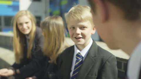 4k Happy School Children Chatting Together Stock Footage Video (100% ...