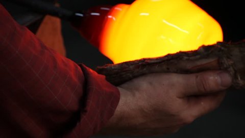 Glass Workshop Studio Glass Sculpture Making Stock Footage Video (100% ...