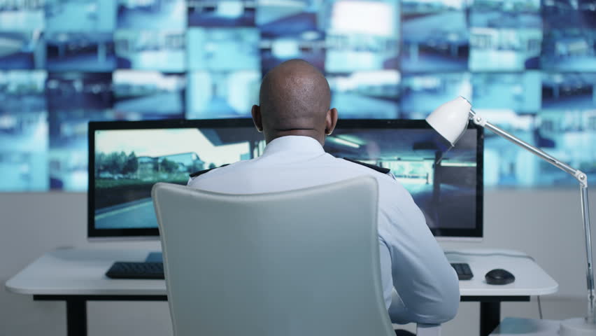 4k security team watching cctv screens Stock Footage Video (100% ...