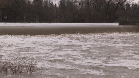 Spring River Flooding Fast Moving Water Stock Footage Video (100% ...
