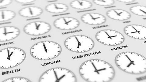 World Clock Time Difference Major Cities Stock Vector (Royalty Free ...