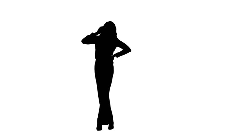 A Silhouette Woman Talking On Stock Footage Video (100% Royalty-free ...