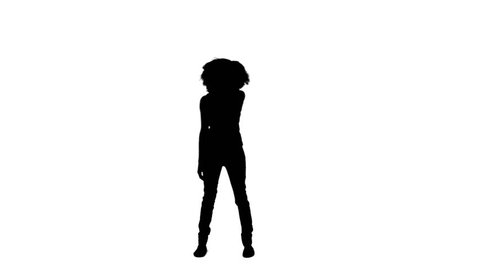 silhouette woman standing against white background Stock Footage Video ...