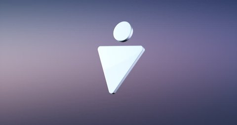 Animated Gents Sign Silver 3d Icon Stock Footage Video (100% Royalty ...