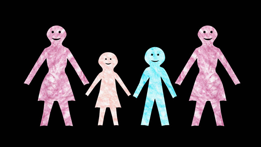 Family with 2 Moms-animated-transparent Cartoon: Stock Footage Video ...