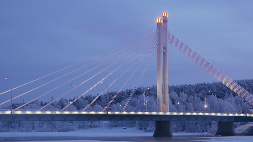 The Jatkankynttila Bridge in Rovaniemi Stock Footage Video (100% ...