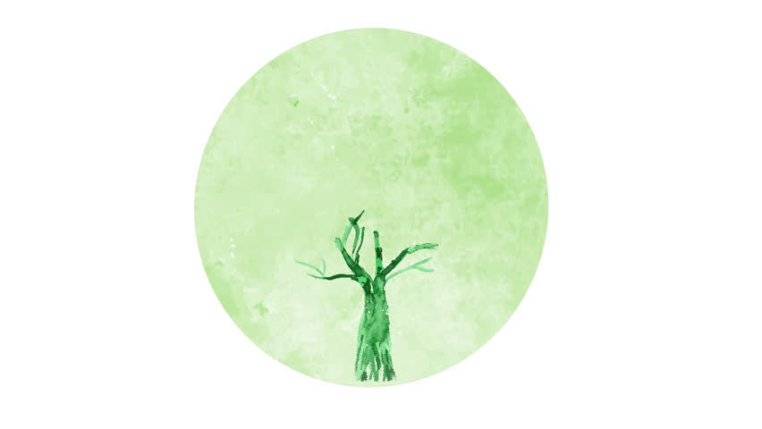 watercolor tree video animated logo Stock Footage Video (100% Royalty ...