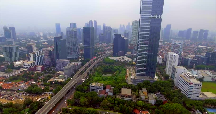 Aerial Footage of Jakarta, Indonesia Stock Footage Video (100% Royalty ...