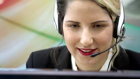 Call Center Agent Watch Computer Screen Stock Footage Video (100% ...