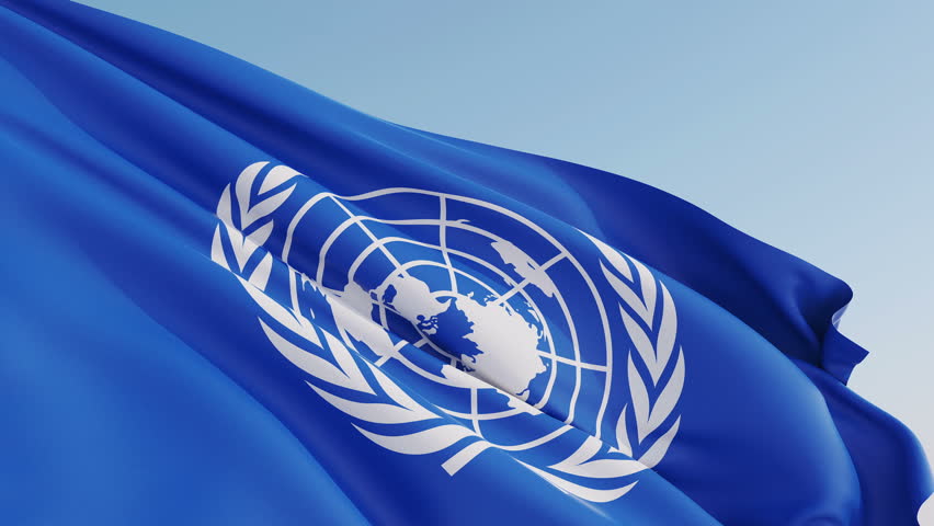 editorial animation photorealistic united nations flag Stock Footage ...