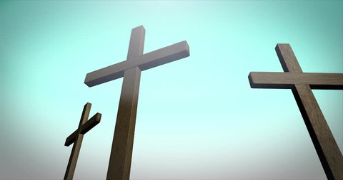 Three Crosses On Calvary Ambient Environment Stock Footage Video (100% ...