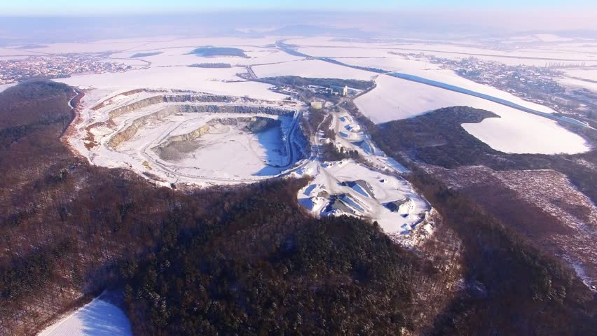 aerial view open cast mine industrial Stock Footage Video (100% Royalty ...