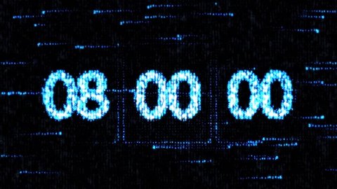 Clocks Set 0800 Starting New Countdown Stock Footage Video (100% ...