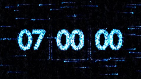 Clocks Set 0100 Starting New Countdown Stock Footage Video (100% ...