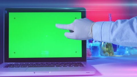 Laptop Green Screen Laboratory Stock Footage Video (100% Royalty-free ...